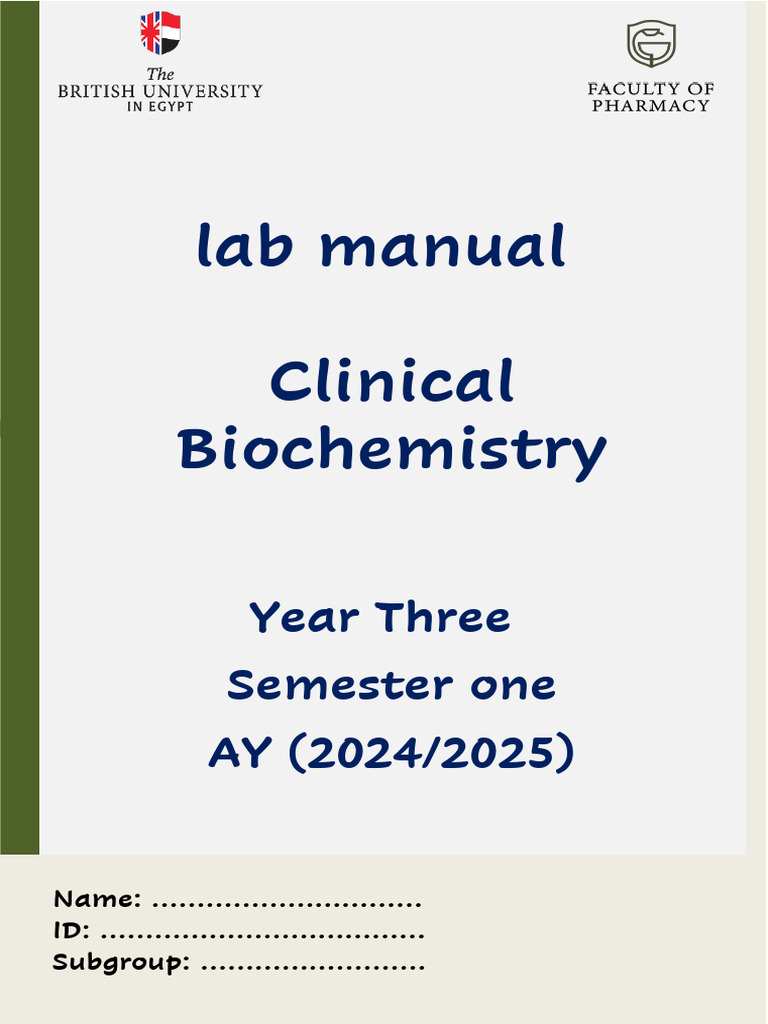 Clinical Bio Lab Manual S1 24-25 | PDF | Low Density Lipoprotein | Medical Specialties