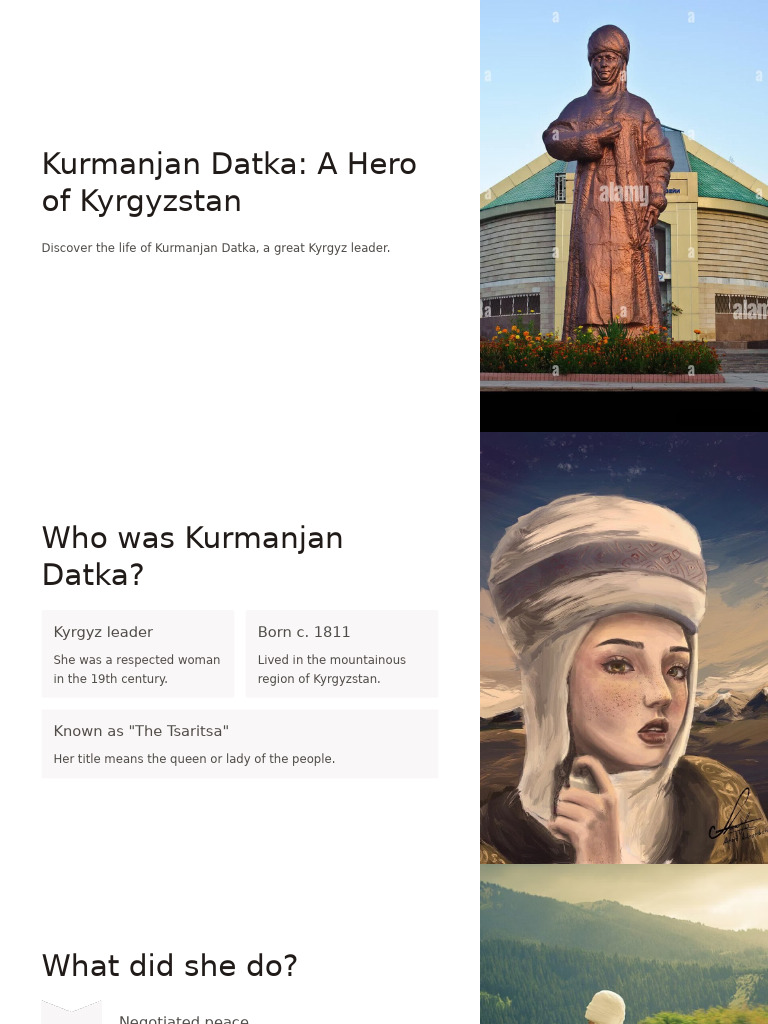 Kurmanjan Datka A Hero of Kyrgyzstan | PDF