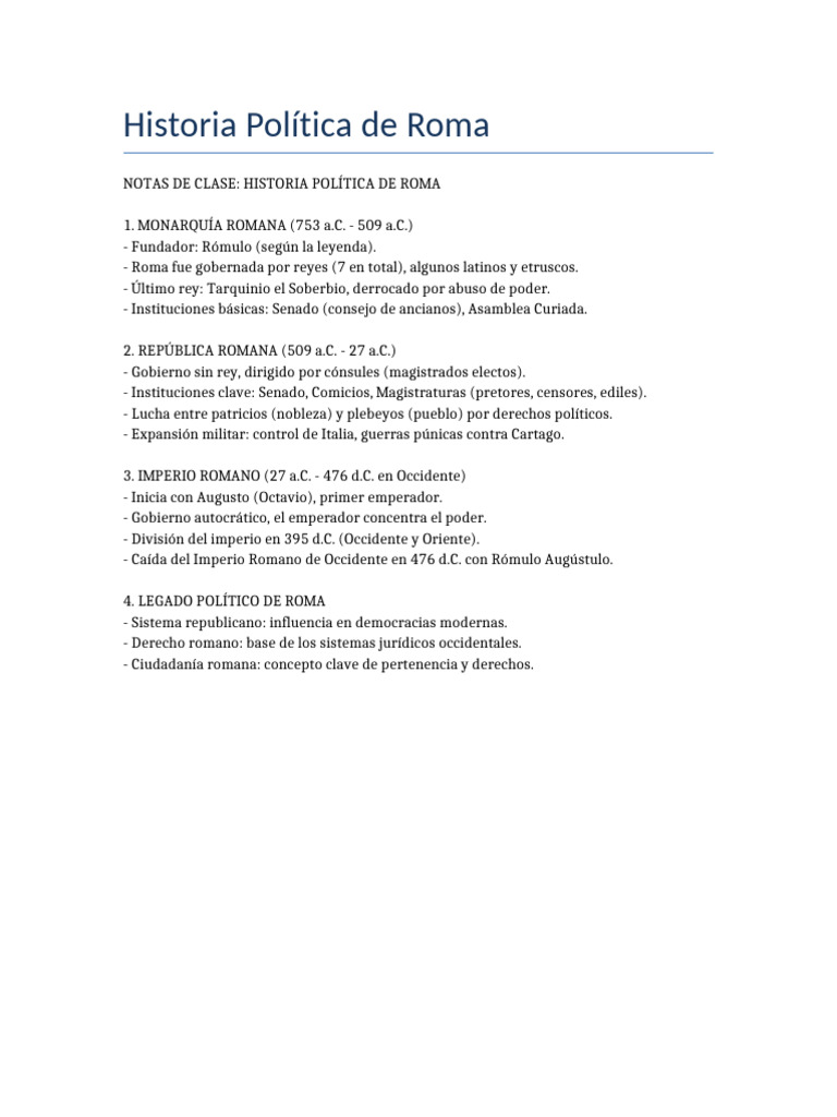 Historia Política de Roma | PDF