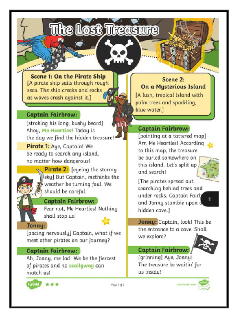 The Lost Treasure (Play Script) Reading | PDF | Linguistic Typology ...