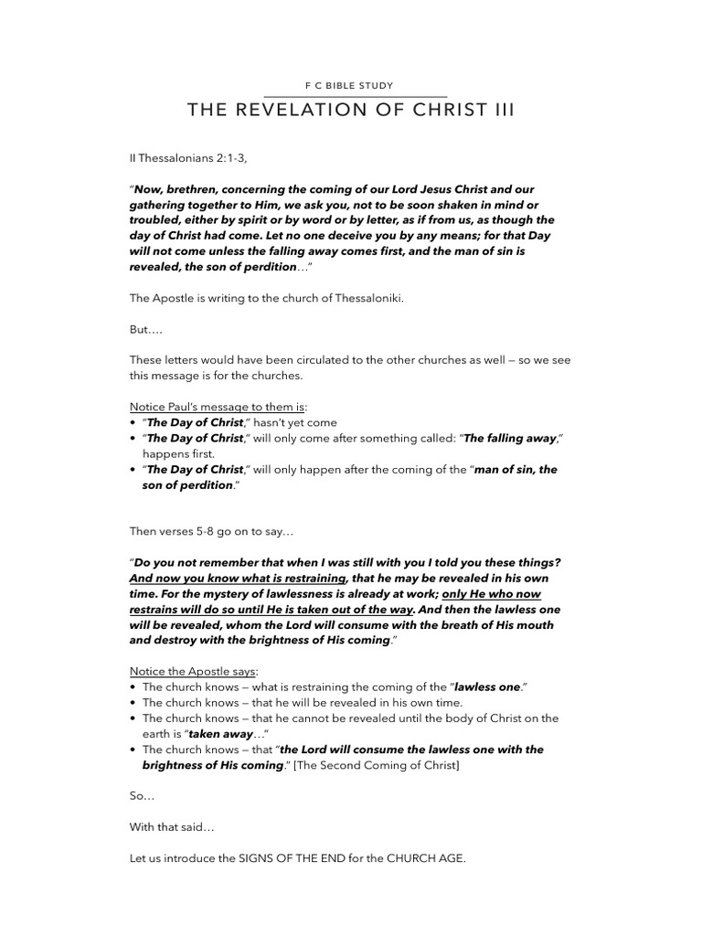 The Revelation of Christ III 2 | PDF | Jesus | Revelation