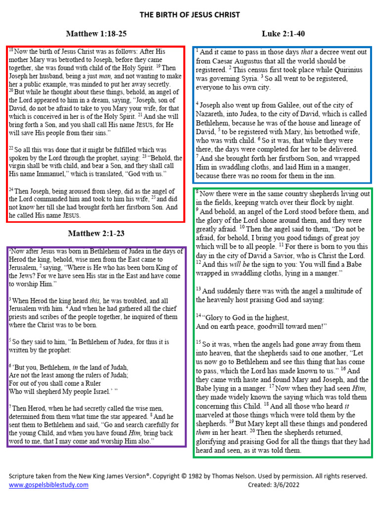 Birth of Jesus Complete Lesson v4 | PDF | Jesus | Nativity Of Jesus