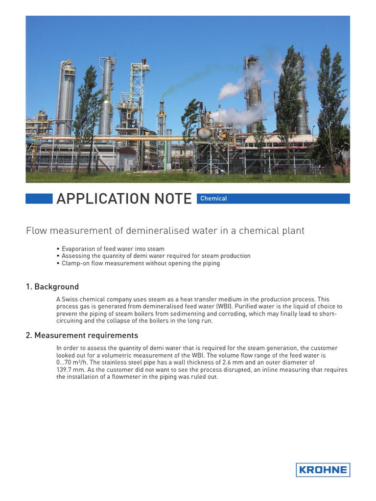 Demineralised Water Flow Measurement | PDF | Flow Measurement | Boiler