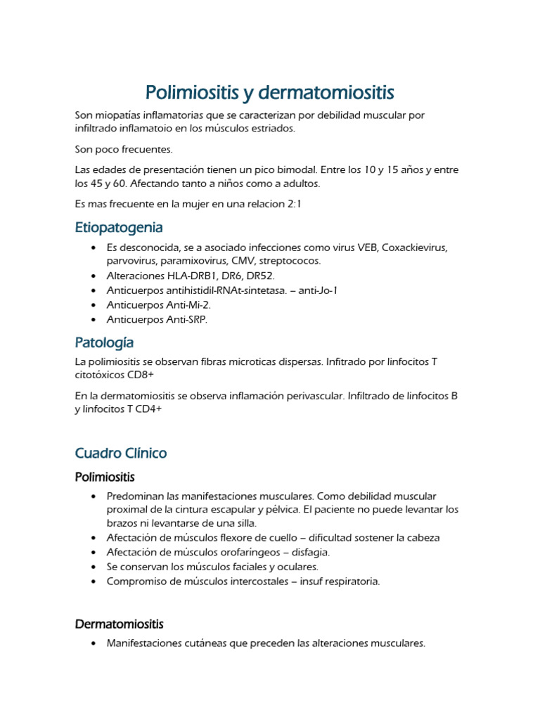Polimiositis y Dermatomiositis | PDF | Enfermedades y trastornos ...