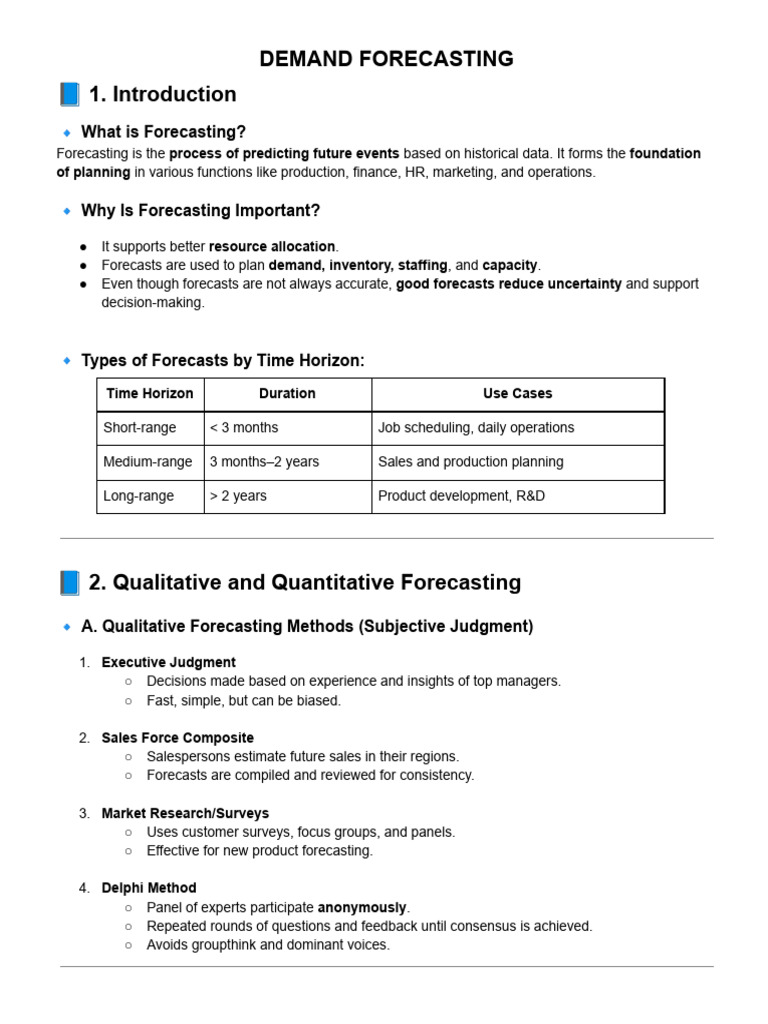 DEMAND FORECASTING (1) | PDF | Forecasting | Moving Average