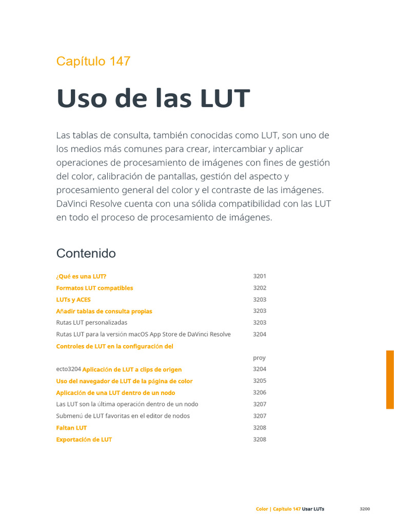Uso de LUTs en DaVinci Resolve | PDF | Mac OS | Botón (Computación)