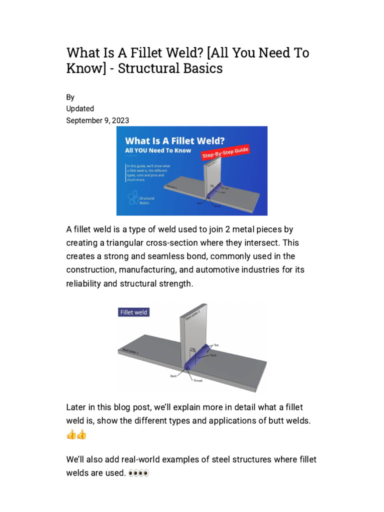 What Is A Fillet Weld_ [All You Need To Know] - Structural Basic | PDF ...