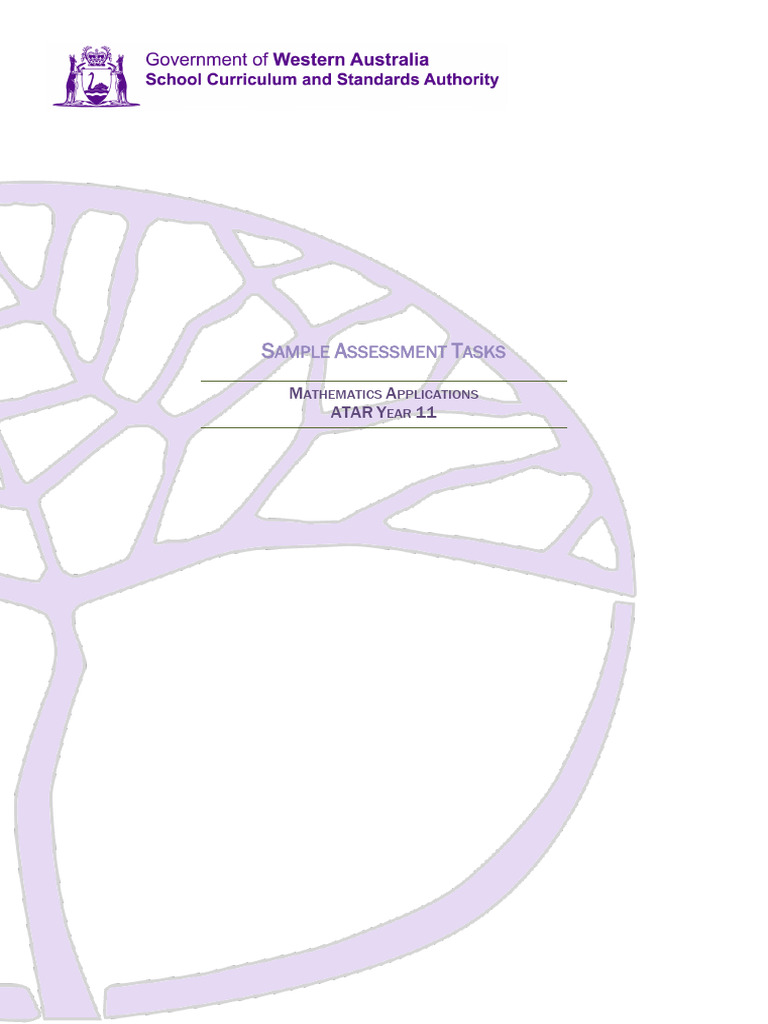 Mathematics Applications ATAR Y11 Sample Assessment Tasks | PDF ...