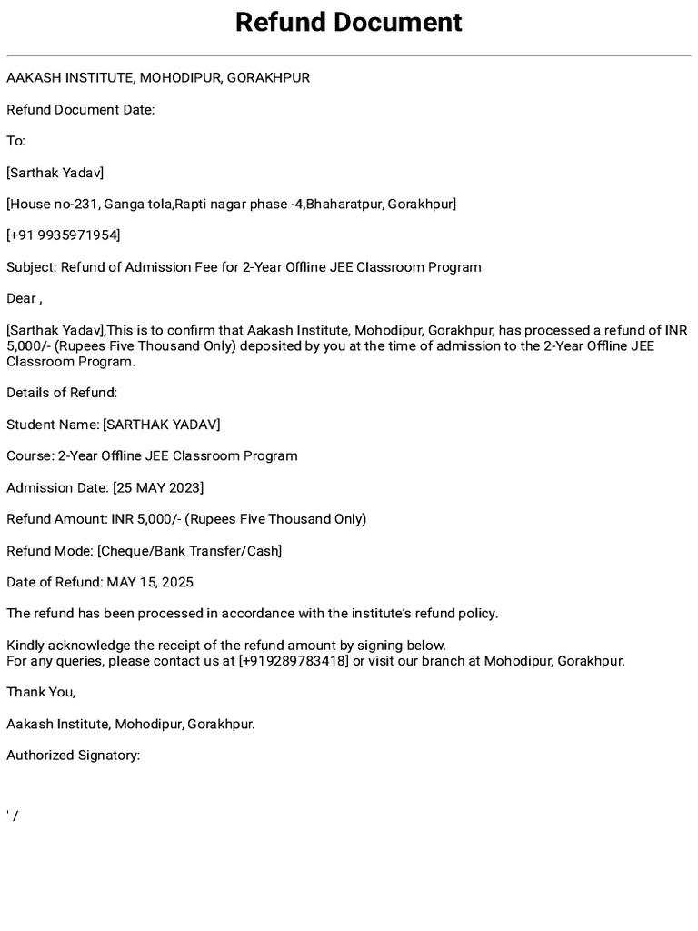 Refund Document1745586342 | PDF