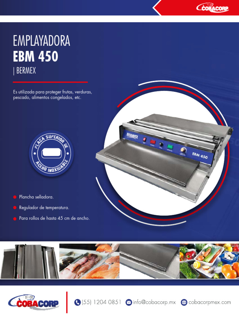 Emplayadora Manual EBM 450 para Alimentos | PDF