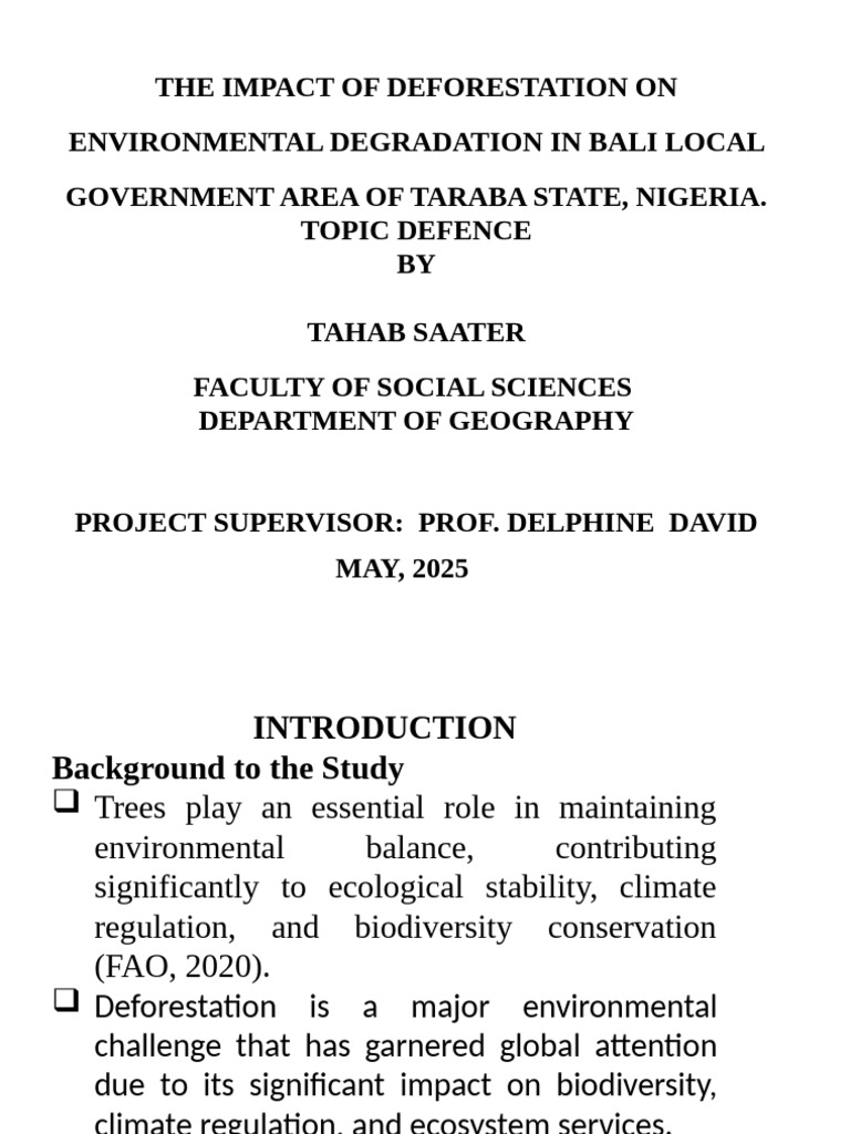Impact of Deforestation On Environmental Degradation | PDF ...