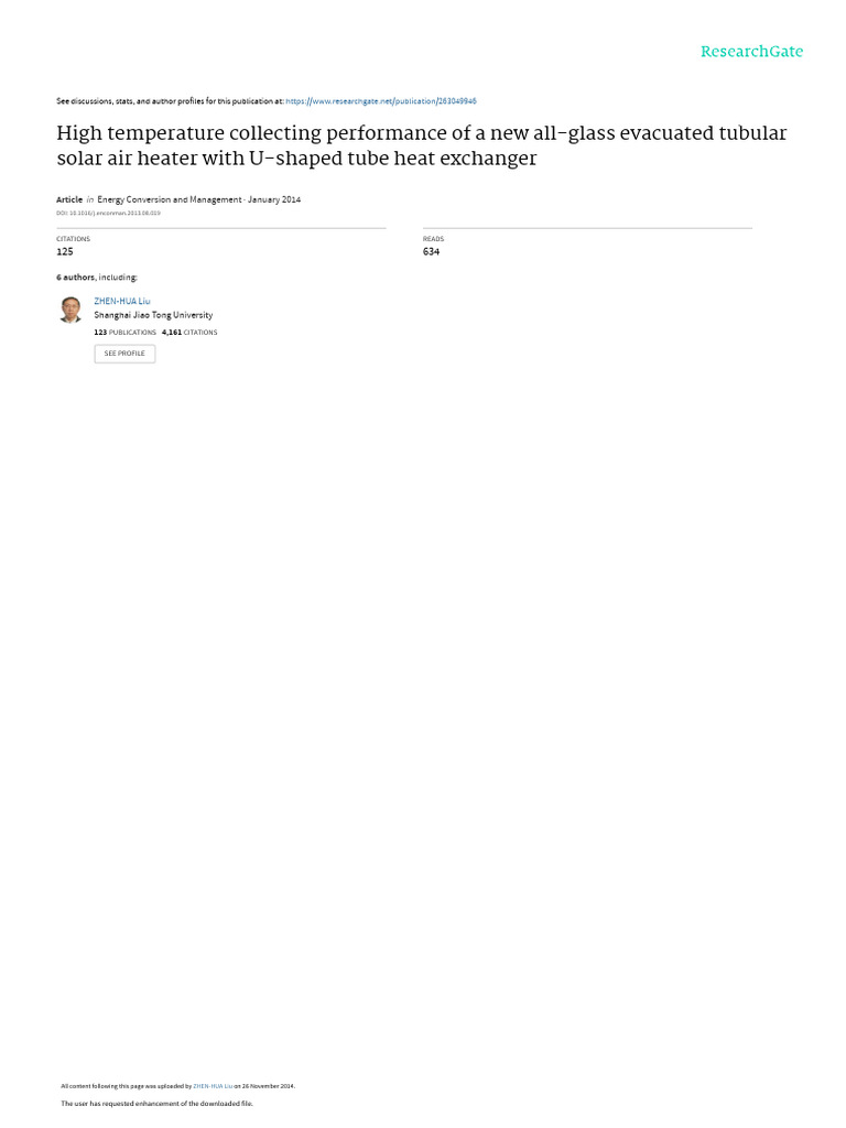 High Temperature Collecting Performance of A New A | PDF | Heat ...