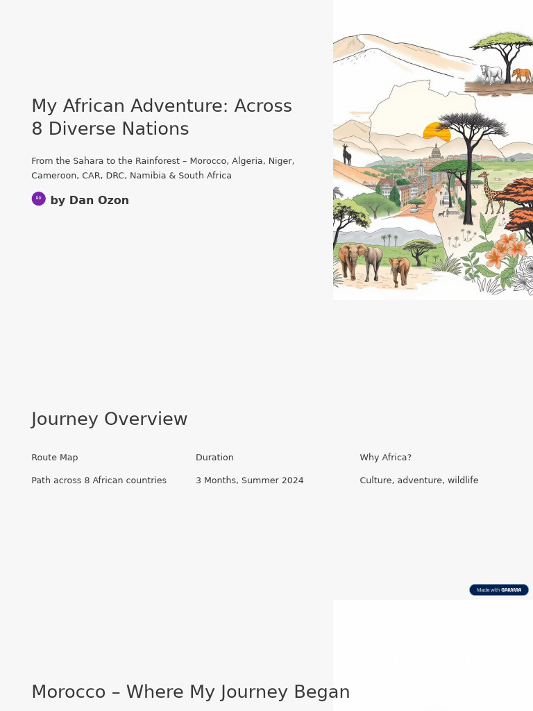 My African Adventure Across 8 Diverse Nations | PDF | Africa | Sahara
