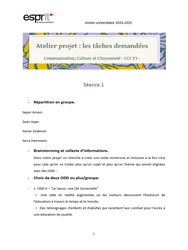 Projet, Tâches À Effectuer | PDF