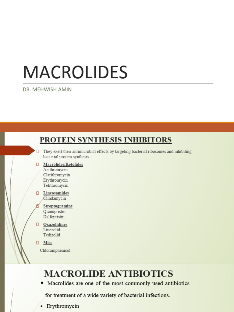 Macrolides MBBS 2024 | PDF | Microbiology | Medical Specialties