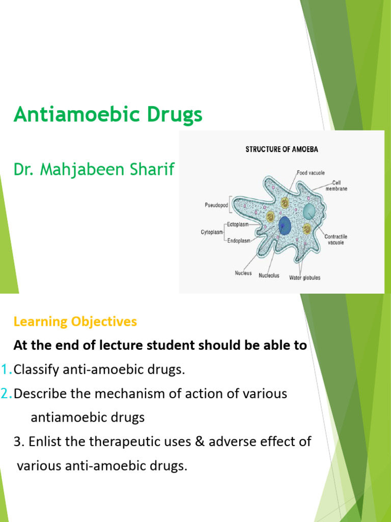 Classification and Mechanism of Antiamoebic Drugs | PDF | Medical ...
