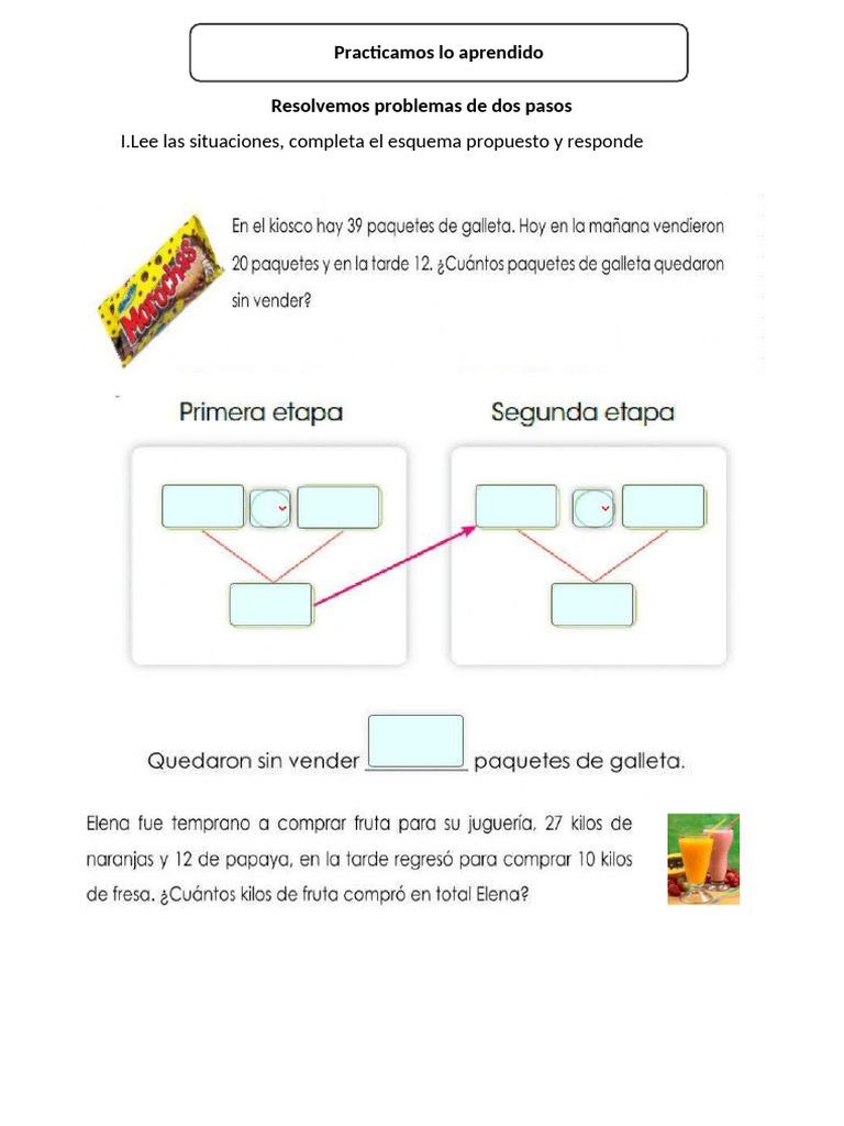 PRACTICA Resolvemos Problemas de Dos Pasos | PDF