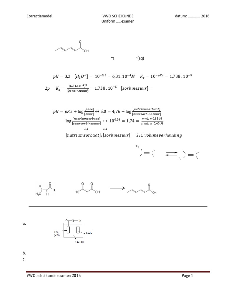 Vwo Corr - Model Eindexamen Scheikunde | PDF
