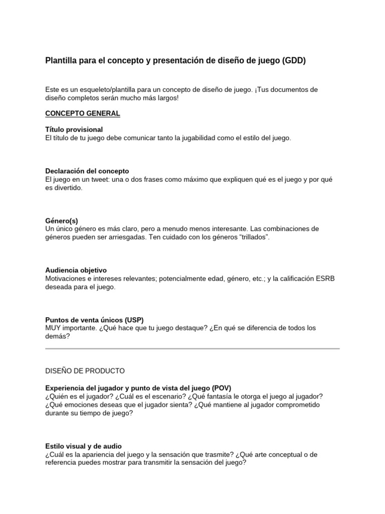 GDD - Contenidos | PDF