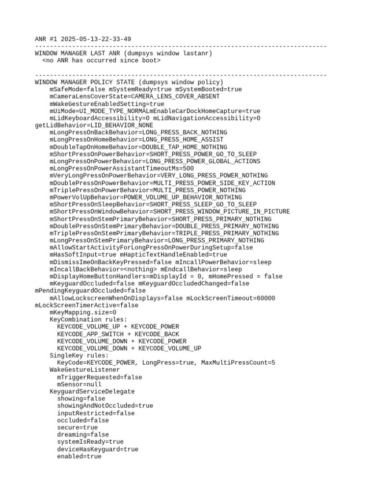 Dumpsys ANR WindowManager | PDF | Mobile Software | Tablet Computer