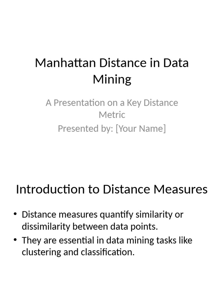 Manhattan Distance Presentation | PDF