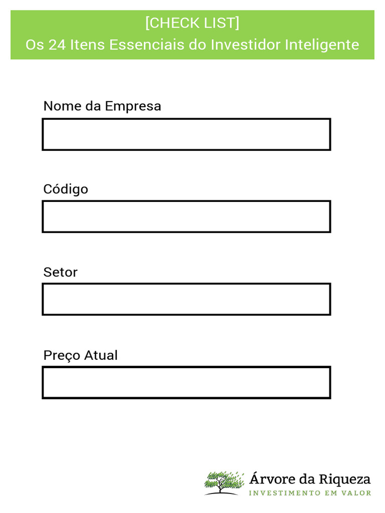 Checklist 24 Itens Essenciais Investidor Inteligente | PDF ...