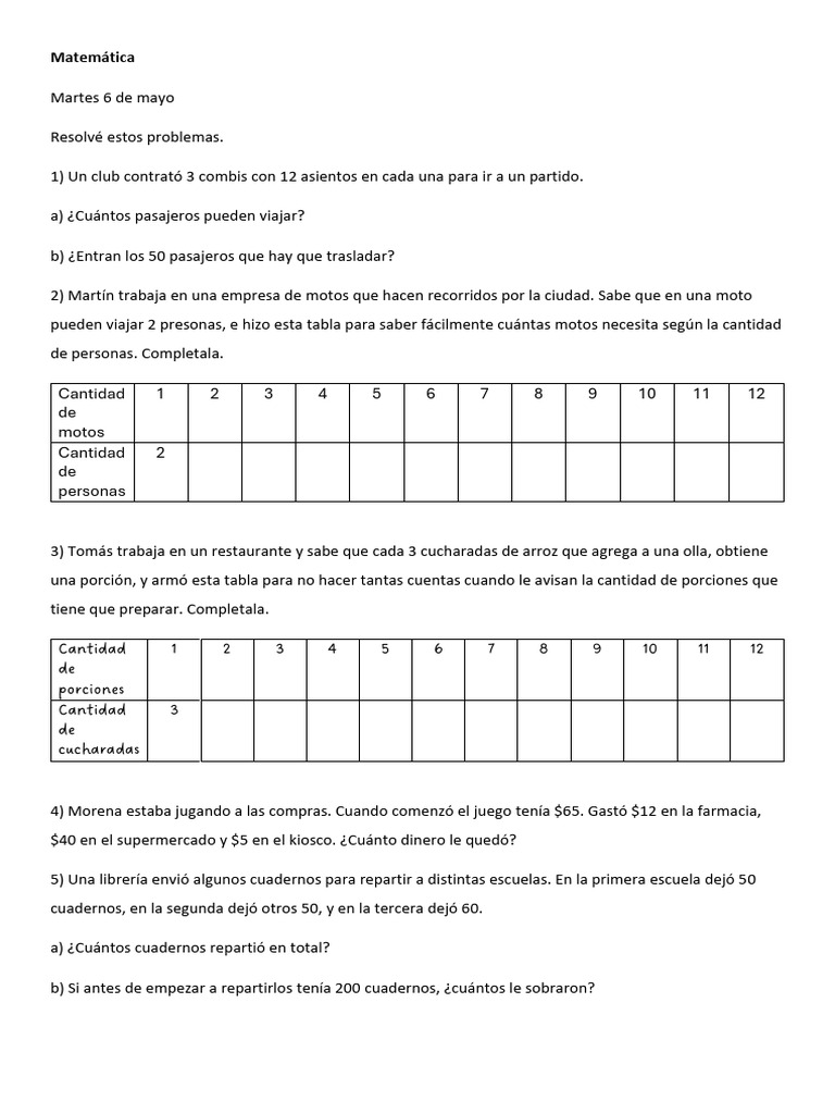 Matemática 6 de Mayo | PDF