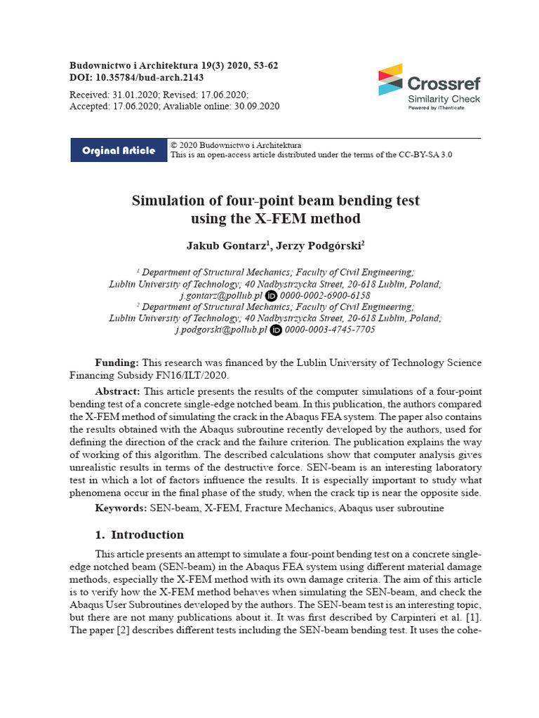 Simulation of Four Point Beam Bending Te | PDF | Fracture | Finite ...