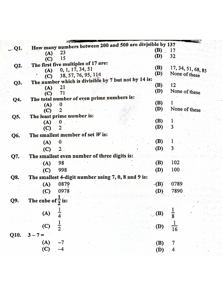 GAT Maths Basic Practice 1 | PDF