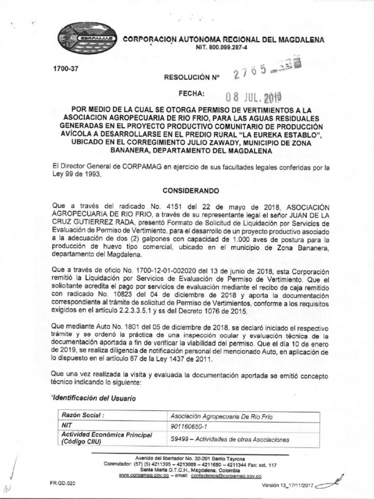 Resol 2765-2019 | PDF