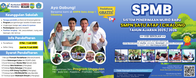 Banner SPMB SMPN Satu Atap 1 Cikalong Cetak | PDF