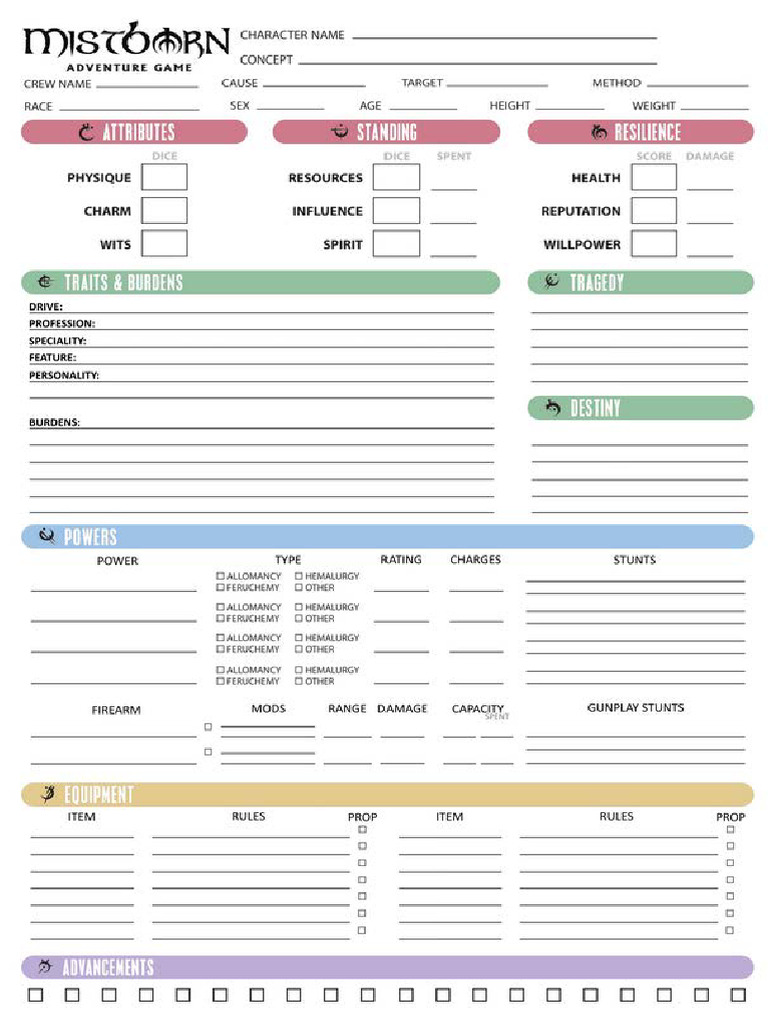 Alloy of Law Condensed Character Sheet | PDF