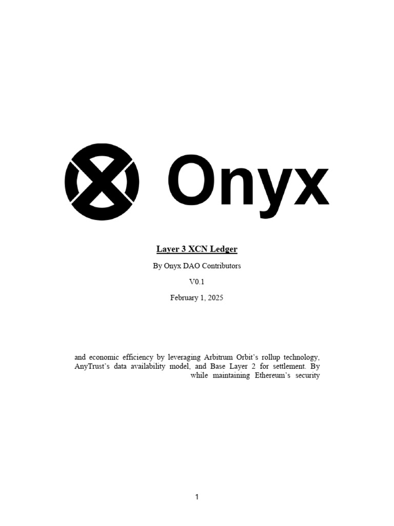 Onyx Layer 3 Blockchain Overview | PDF | Computer Network | Scalability