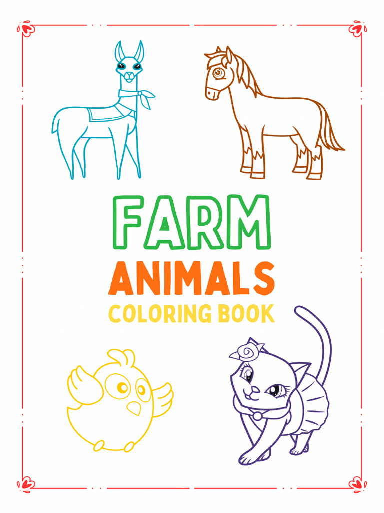 Black White Clean Farm Animals Coloring Worksheet Set - 20250418 ...