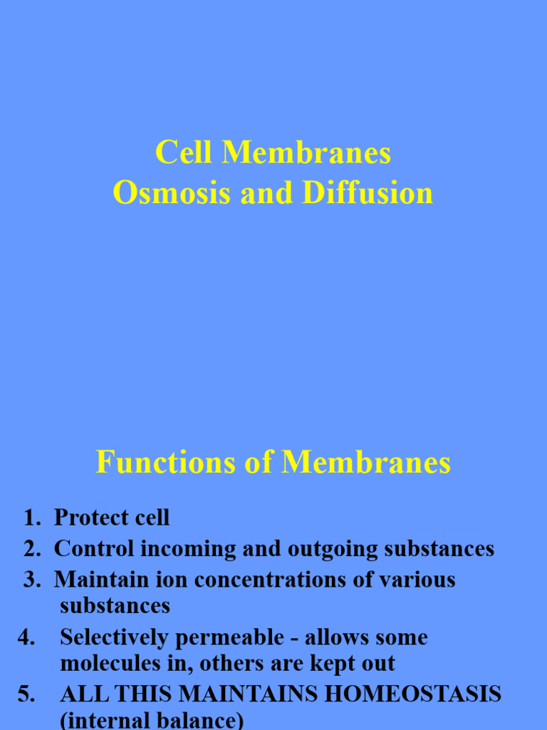 Cell Membrane - Osmosis and Diffusion APRIL 2024 | PDF | Osmosis | Cell Membrane