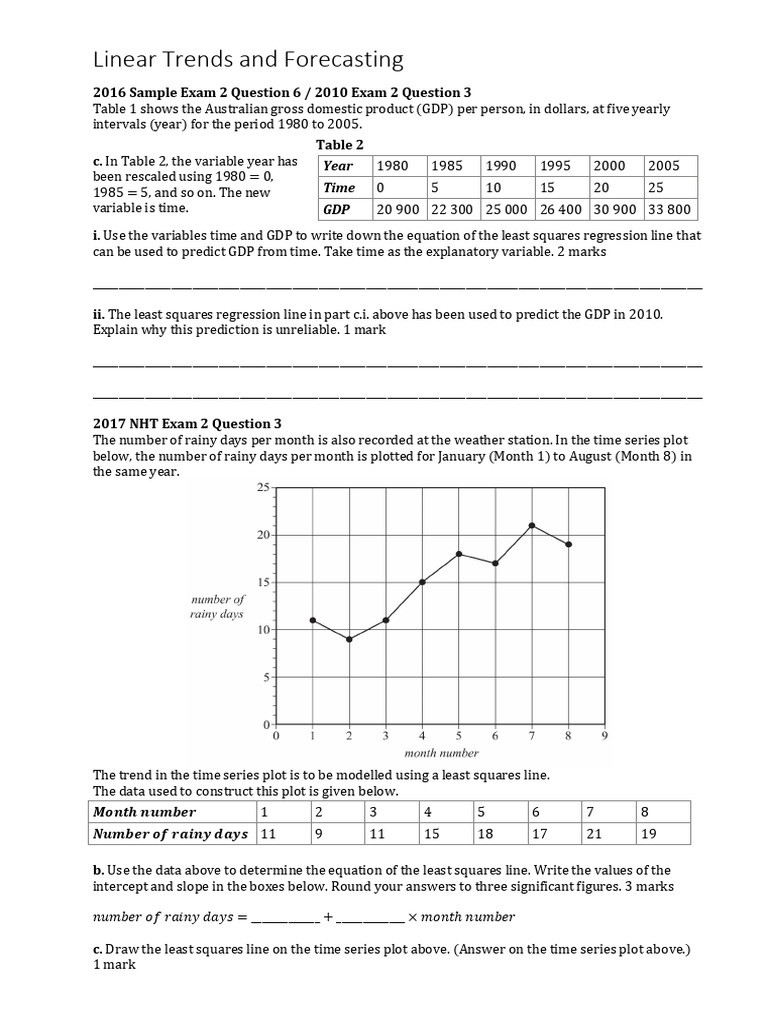 Linear Trends and Forecasting | PDF | Ordinary Least Squares | Linear Regression