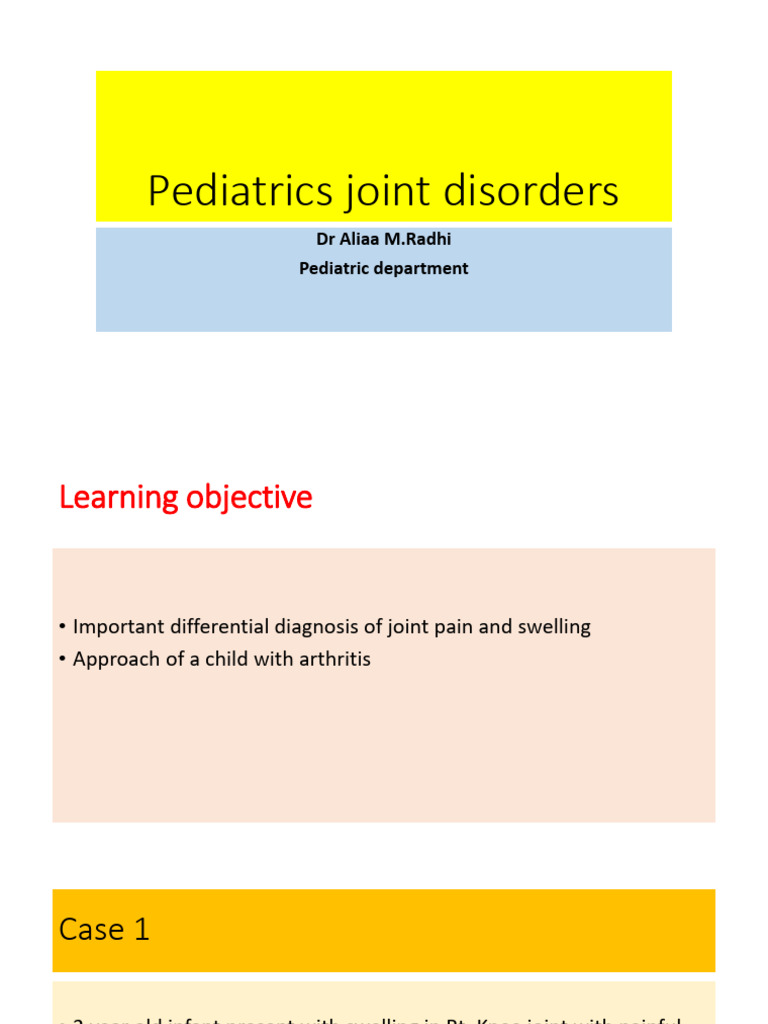 Pediatric Joint Pain Diagnosis Guide | PDF | Arthritis | Medical ...