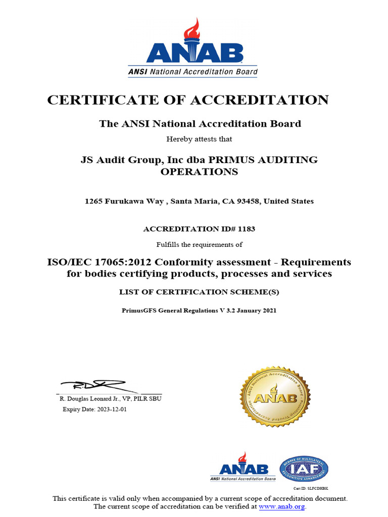 PAO Accreditation Cert | PDF