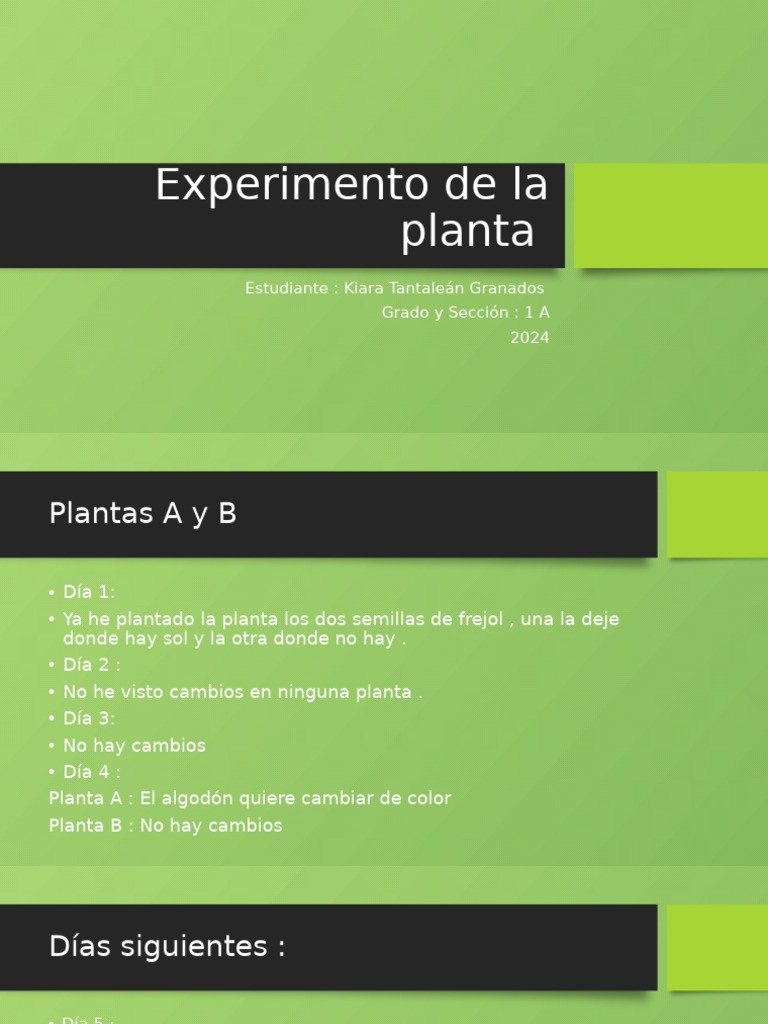 Experimento de La Planta | PDF | Plantas | Organismos