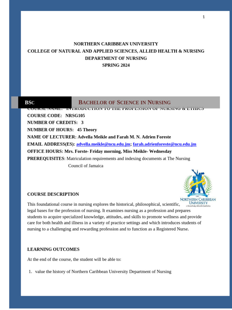 NCU Nursing Program Course Overview | PDF | Nursing | Educational ...