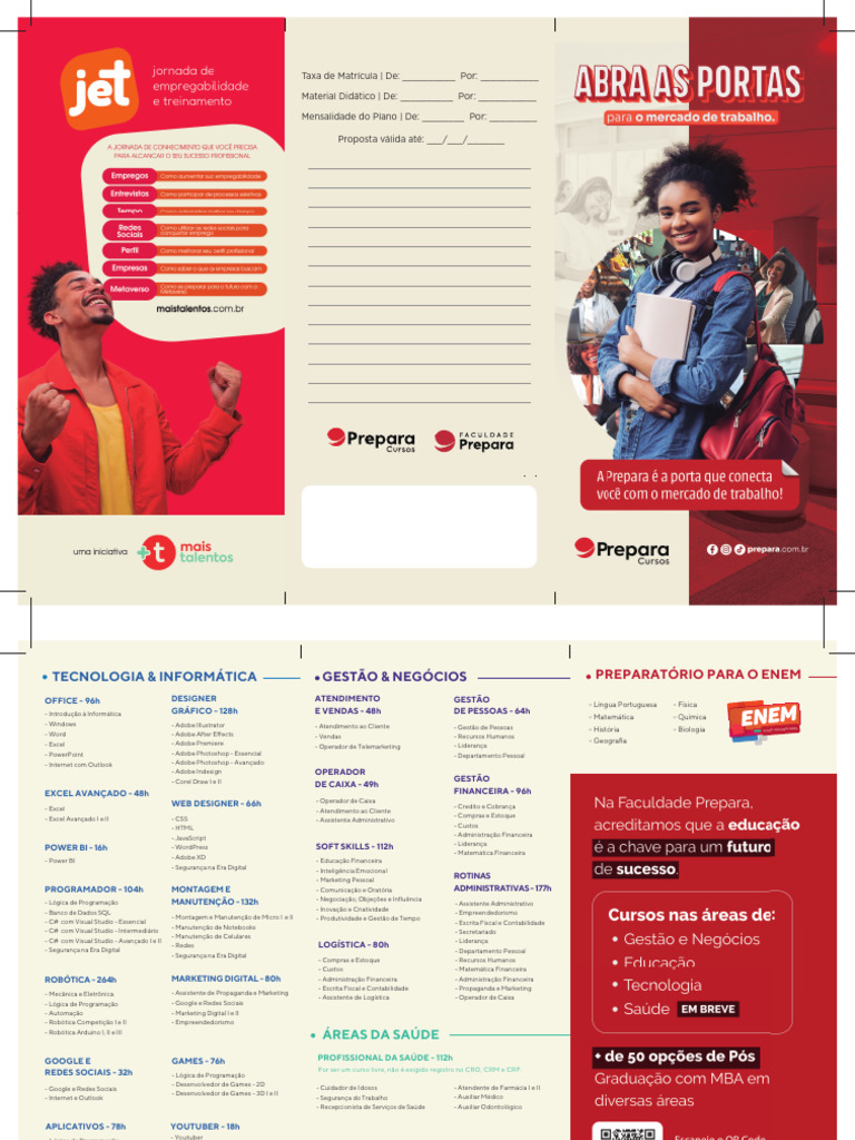 Folder Produtos Institucional Prepara A4 - v22 | PDF | Robótica | Microsoft Excel