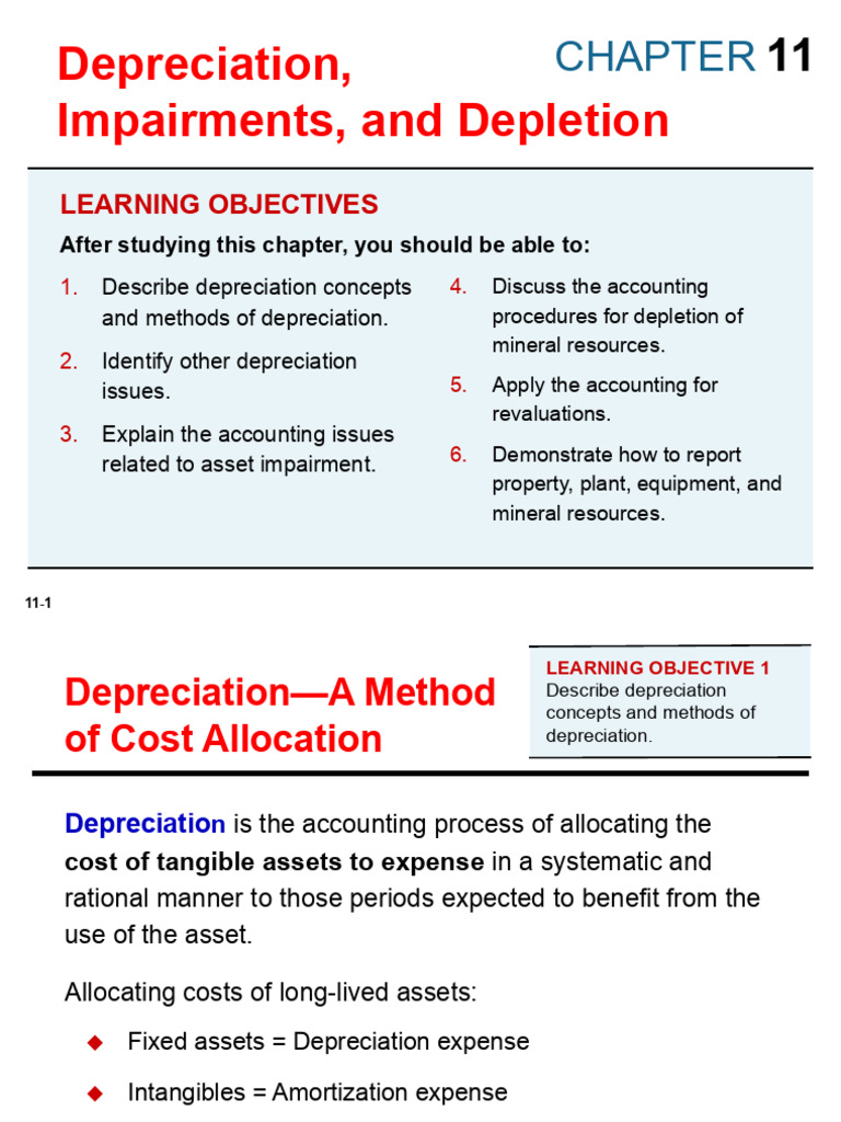 Chapter (11) Depreciation, Impairments, and Deplition | PDF | Depreciation | Financial Accounting