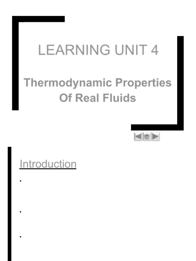 Learning Unit 4 - Thermodynamic Properties of Real Fluids | PDF ...