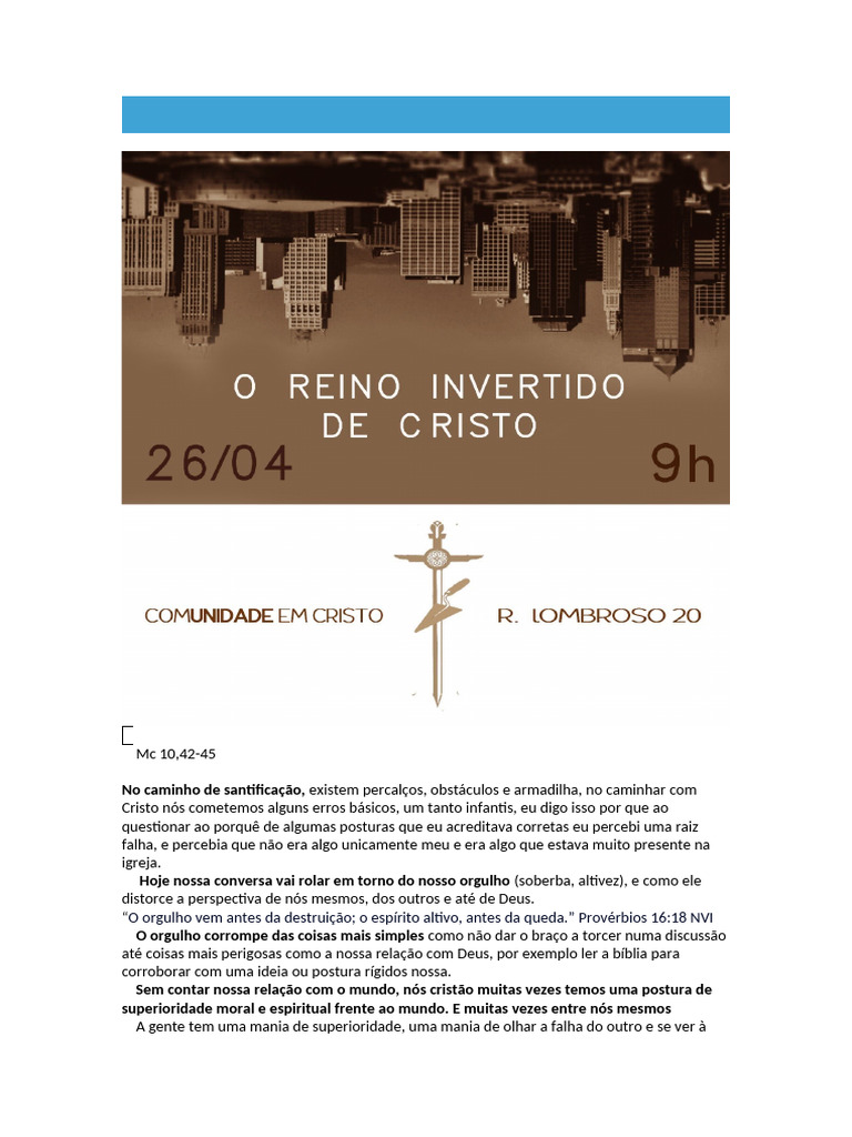 3 - o Reino Invertido Creisto | PDF | Jesus | O Reino de Deus