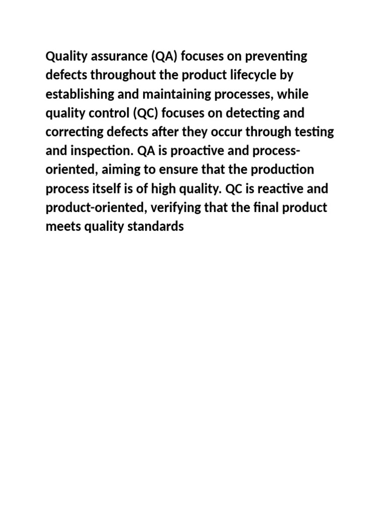 QA vs QC: Key Differences Explained | PDF
