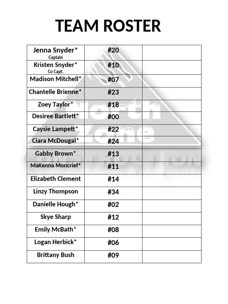 Team Roster for 2023 Season | PDF