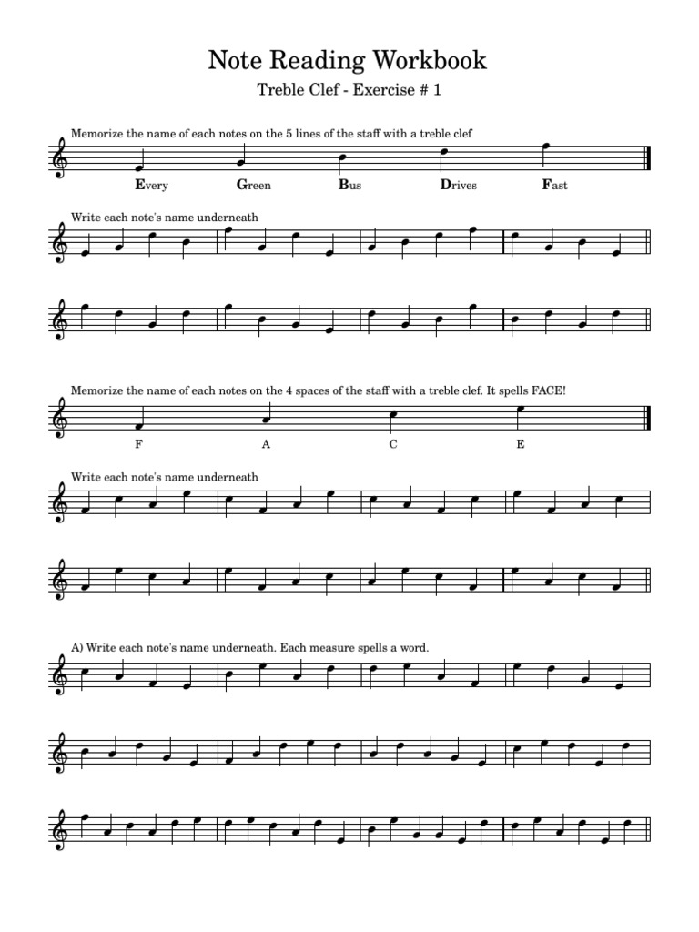 P1-6 Notes Line and Spaces | PDF | Musical Compositions