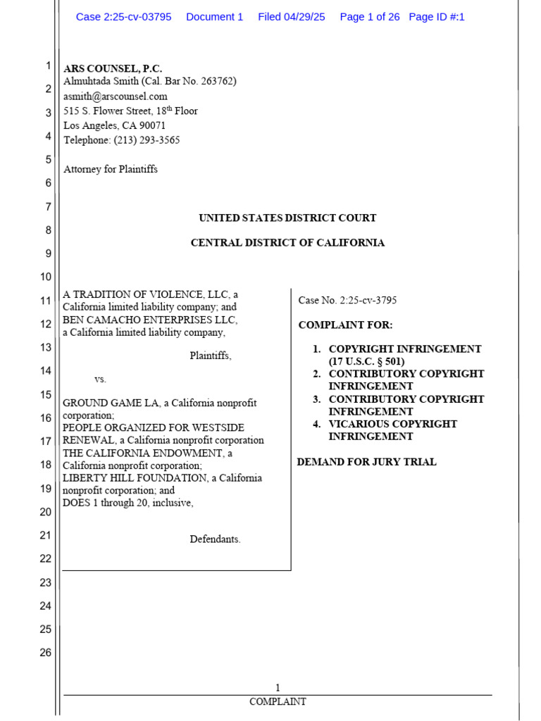 Copyright Infringement Complaint | PDF | Legal Remedy | Copyright ...