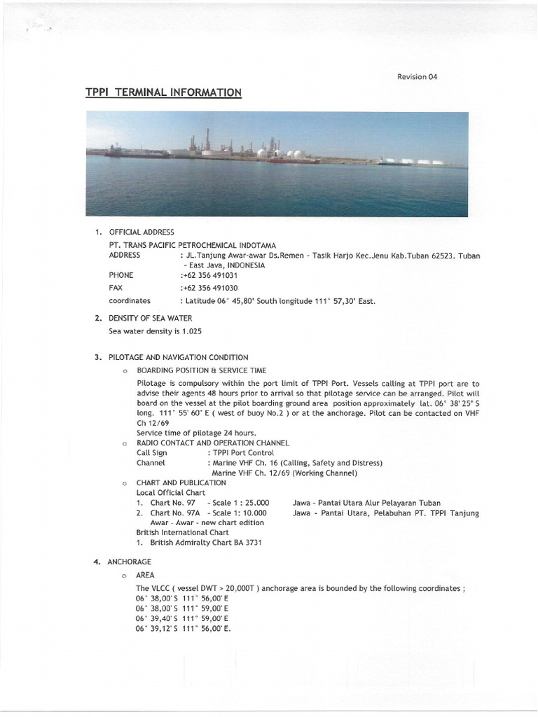 TPPI Terminal Information Rev.04 | PDF