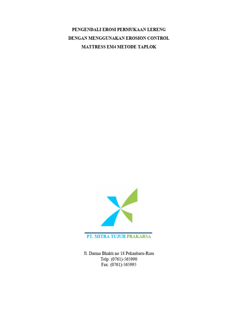 Pengendali Erosi Permukaan Lereng Dengan Menggunakan Erosion Control ...